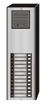 Intercom Door Entry Panel, 12 Button, Economy Style, Aluminum, Surface ...